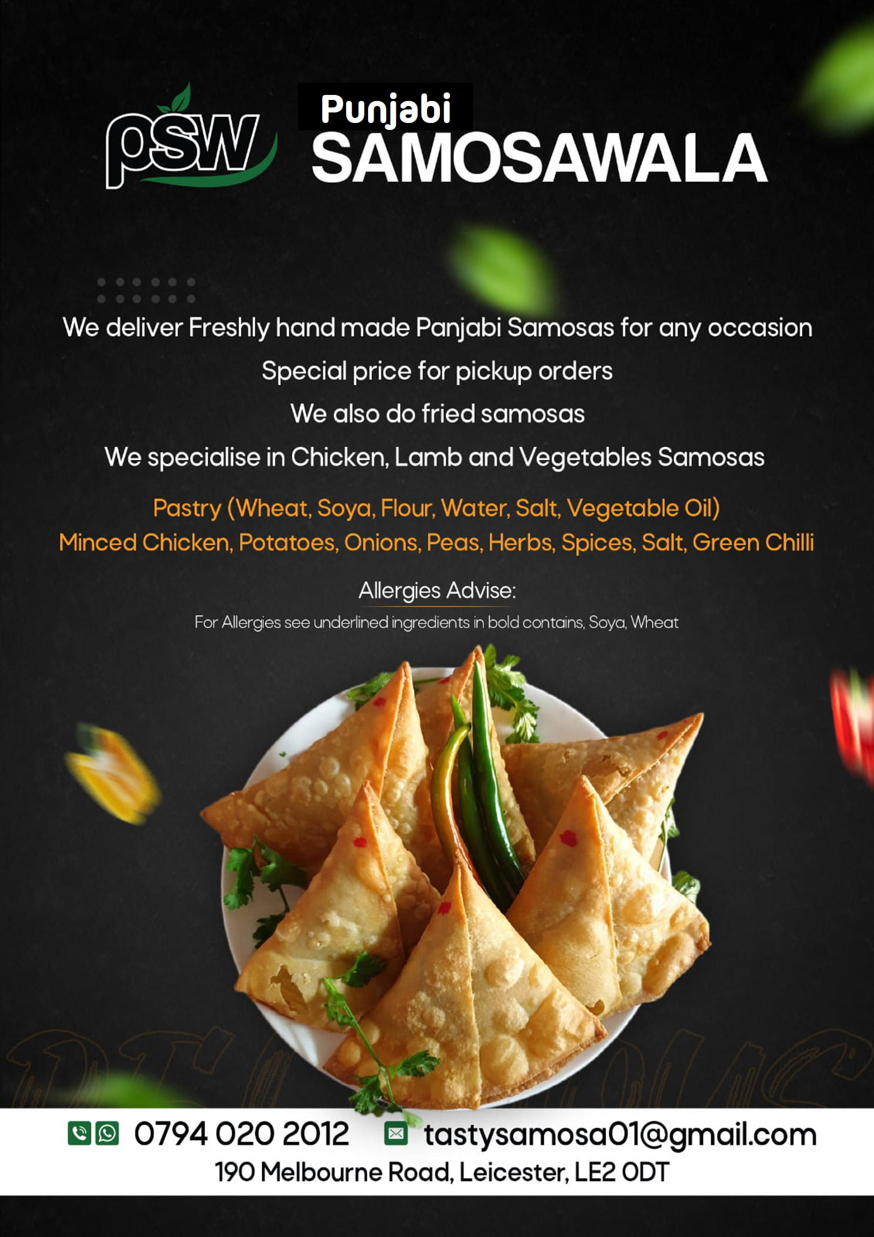 Menu - Punjabi Samosa Wala Ltd